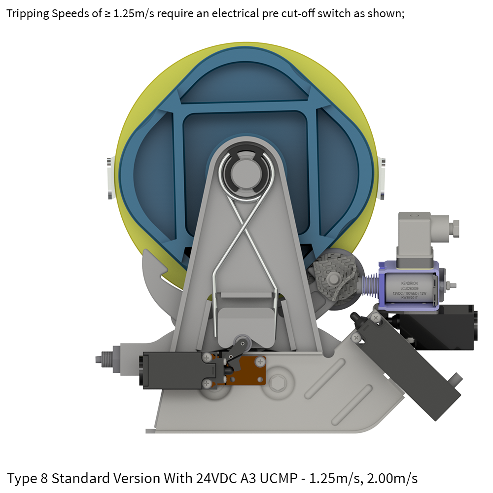 BODE - Type 8 Overspeed Governor - 200mm Pulley - With Optional Remote Trip / Reset & 24VDC A3 ...